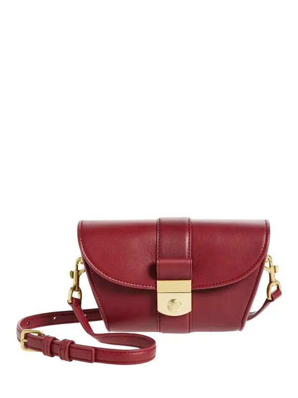 Veronica Beard Crest Lock Trap Bag - Oxblood