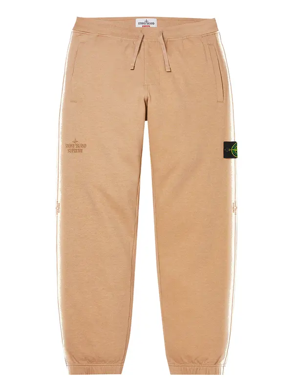 Supreme X Stone Island Stripe Sweatpant - Tan