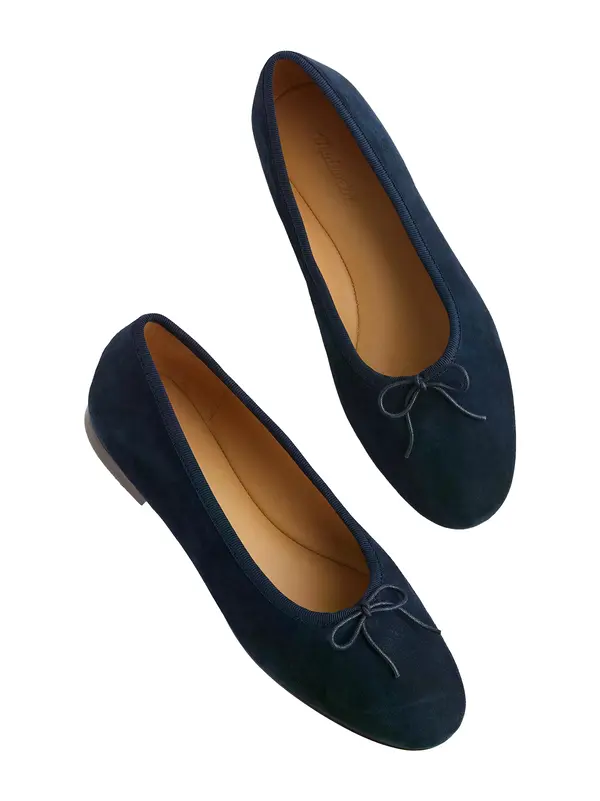 Madewell April Suede Ballet Flats - Deep Indigo