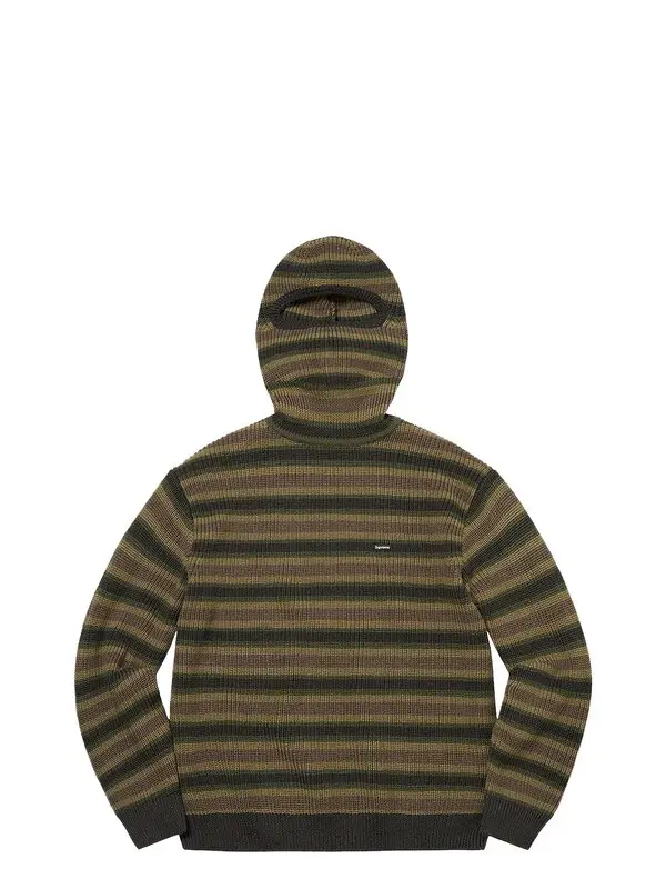 Supreme Small Box Striped Balaclava Turtleneck Sweater - Green
