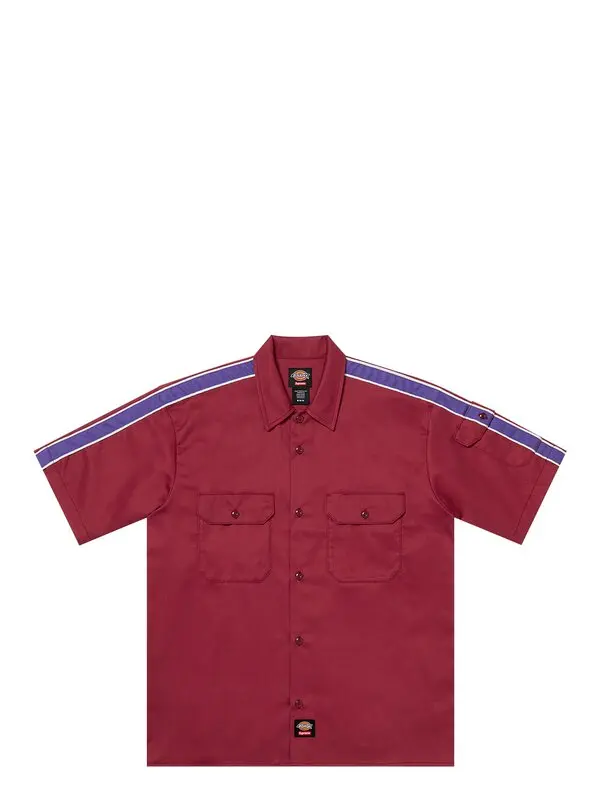 Supreme X Dickies Striped Work Shirt - Red