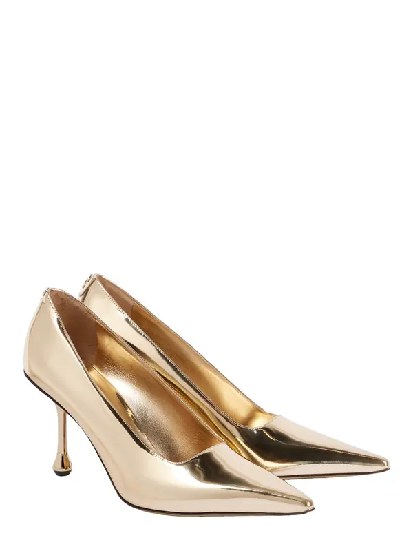 JIMMY CHOO Ixia 80 Leather Pumps - Gold