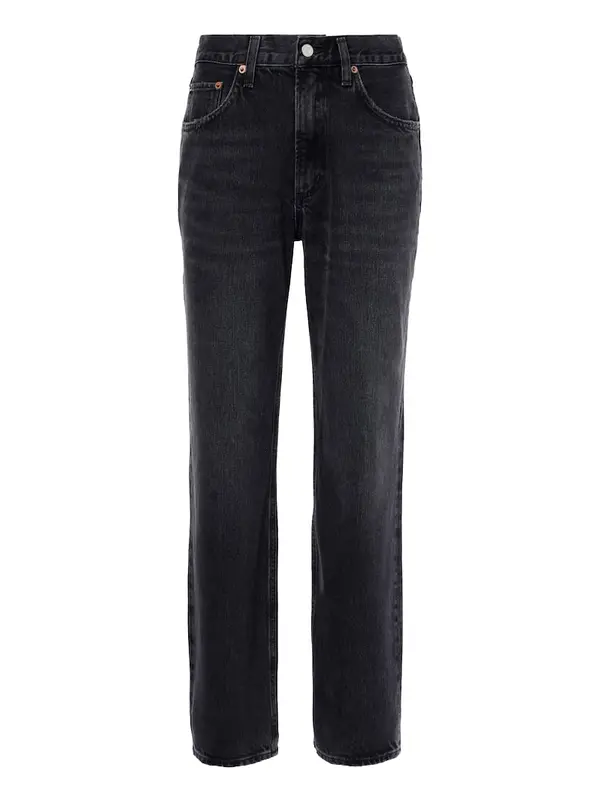 AGOLDE Valen Mid-rise Straight Jeans - Black
