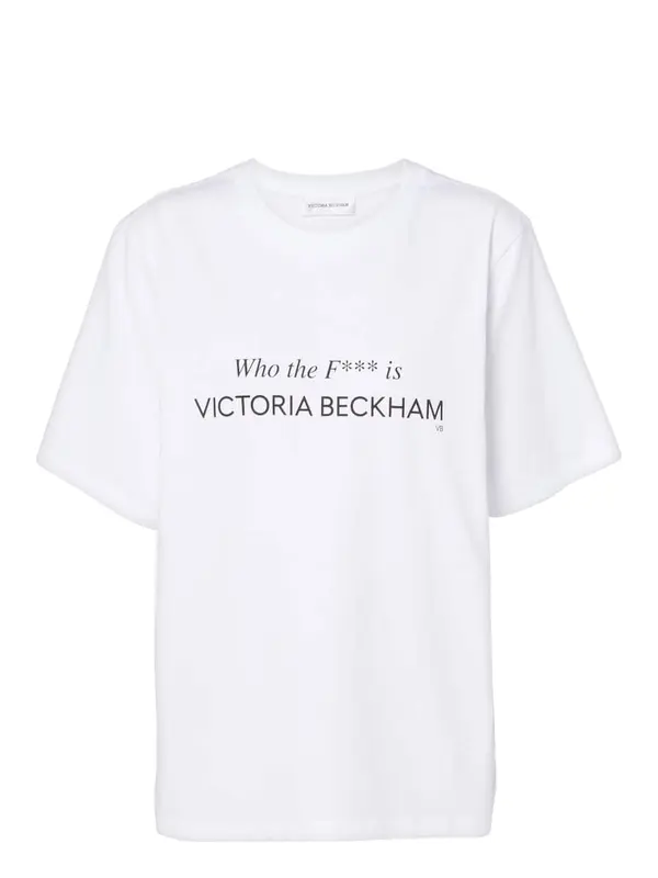 Victoria Beckham Slogan Cotton-jersey T-shirt - White