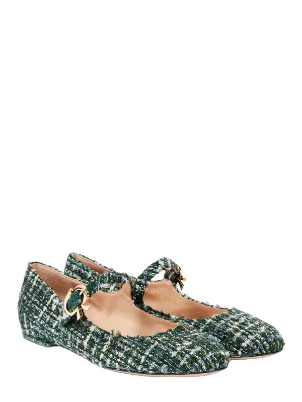 GIANVITO ROSSI Mary Jane Flats - Green