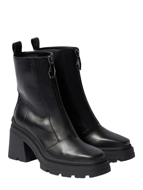 JIMMY CHOO Eugenie 80 Leather Ankle Boots - Black