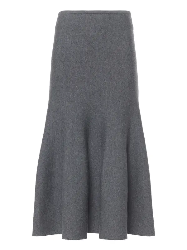 Khaite Odil Knitted Midi Skirt - Grey