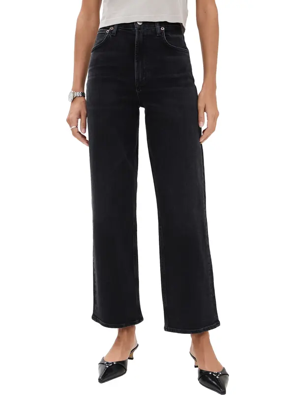 AGOLDE Ren High-rise Wide-leg Jeans - Hush