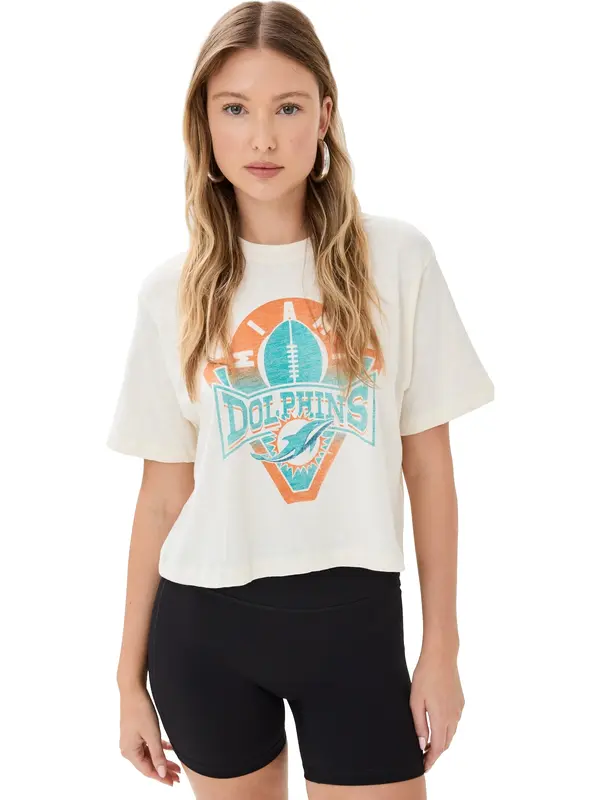 Junk Food Dolphins Crop T-shirt - White