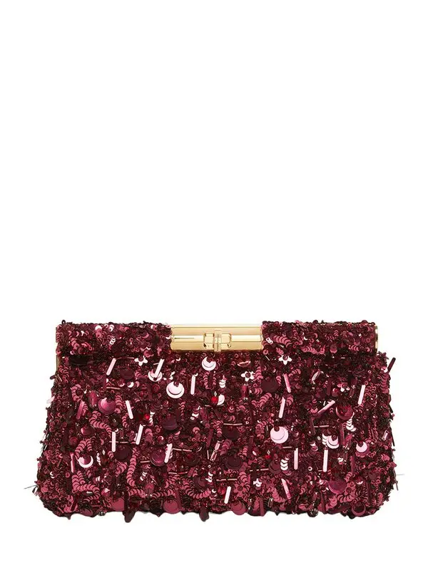 Dolce & Gabbana Sequined Clutch Bag - Bordeaux Rosso