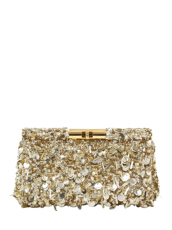 Dolce & Gabbana Sequined Clutch Bag - Oro