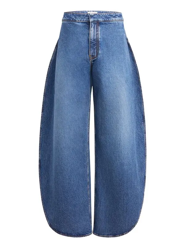 Alaïa Side-split Petal Round Jeans - Blue