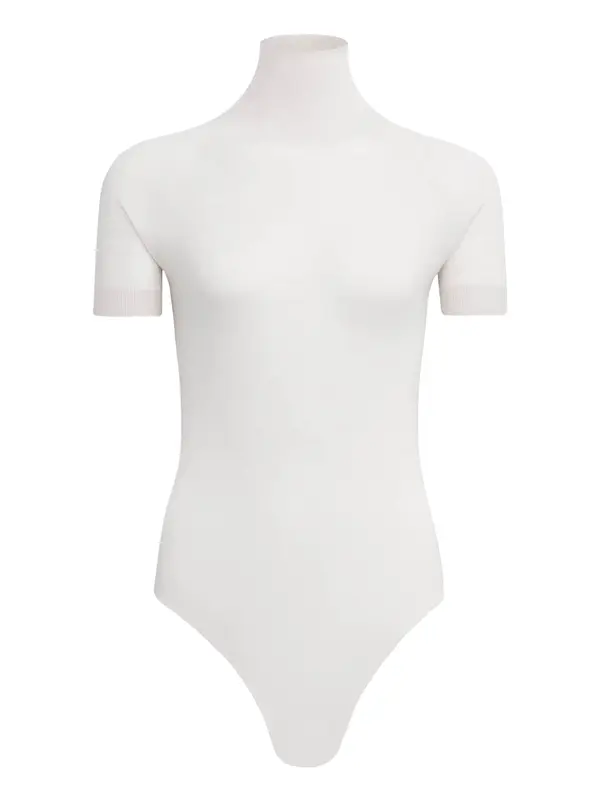 Alaïa Wool Short-sleeve Bodysuit - White