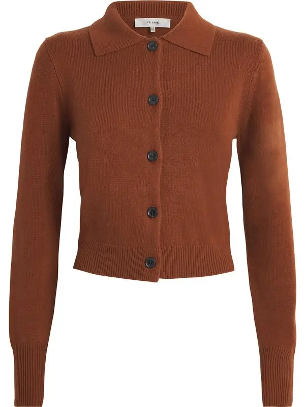 FRAME Cashmere Shrunken Cardigan - Brown