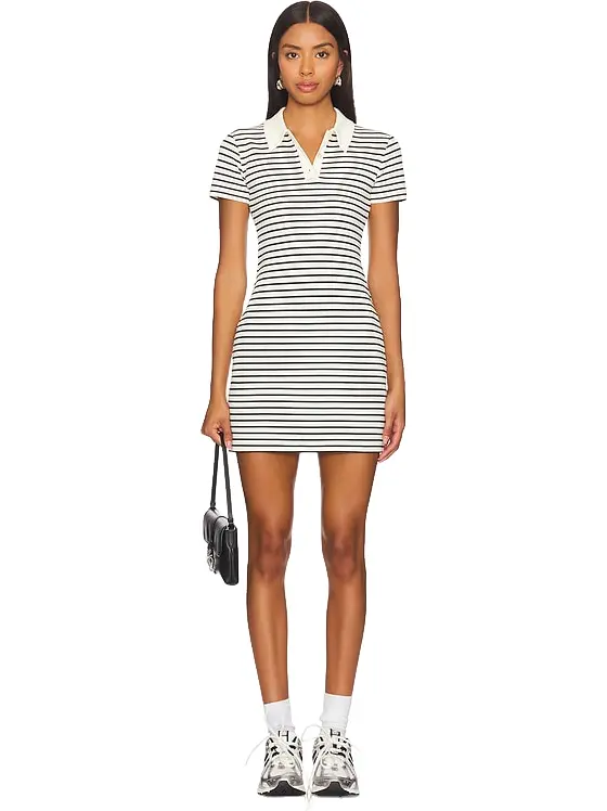LOVERS AND FRIENDS Carrie Polo Mini Dress - Ivory & Black