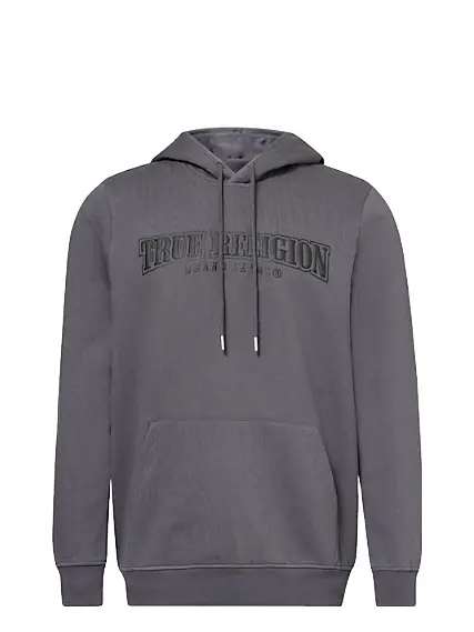 True Religion Brand-print Regular-fit Cotton-blend Hoody - Iron Gate