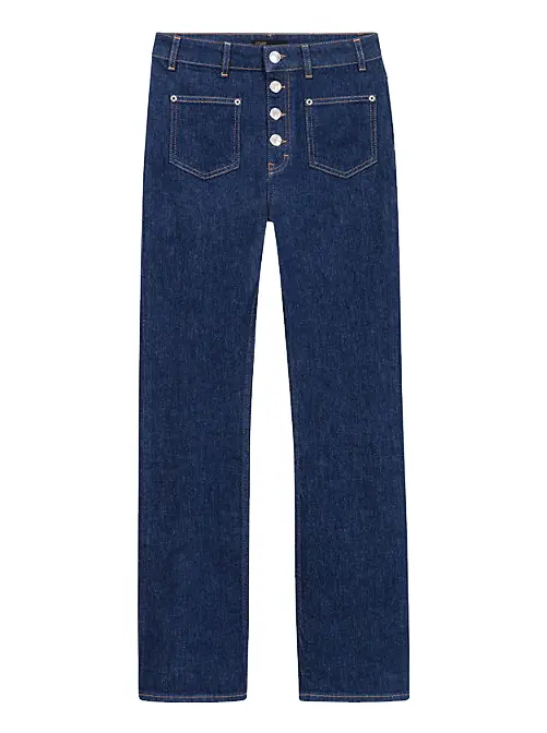 Maje Bootcut High-rise Denim Jeans - Bleus