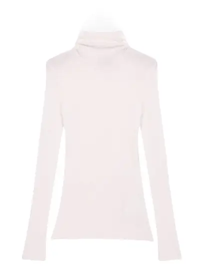 Maje Slim-fit Wool And Silk-blend Jumper - Blanc