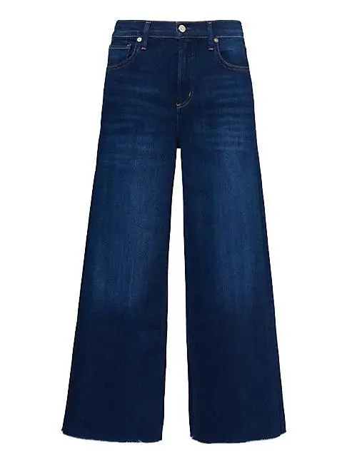 Citizens Of Humanity Lyra Wide-crop-leg High-rise Stretch-denim Blend Jeans - Lotus (dk Indigo)