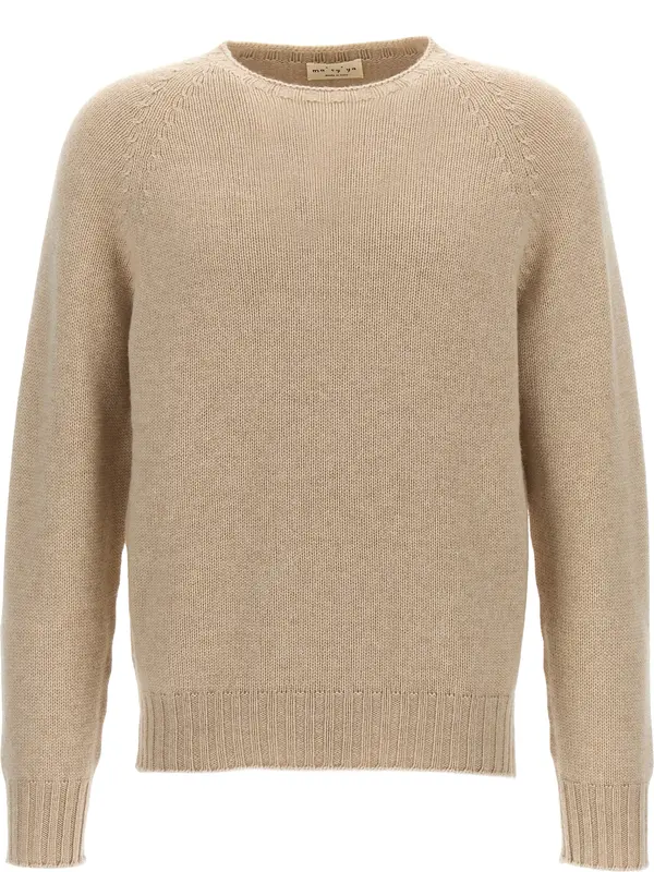 MA'RY'YA Crew Neck Sweater - Beige