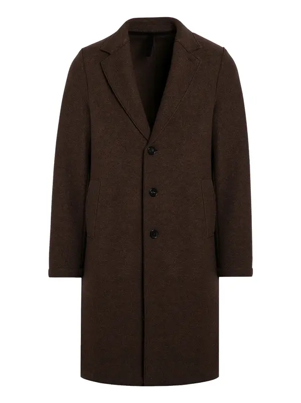 Harris Wharf London Single Breasted Virgin Wool Coat - Brown
