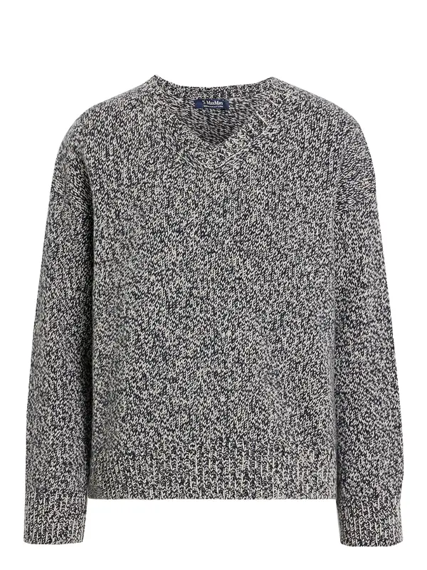 Max Mara Como Marled Wool And Cashmere-blend Sweater - Midnight Blue