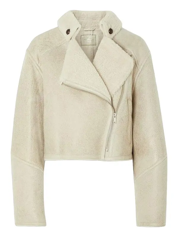 MARANT ETOILE Apstya Shearling Jacket - Ecru