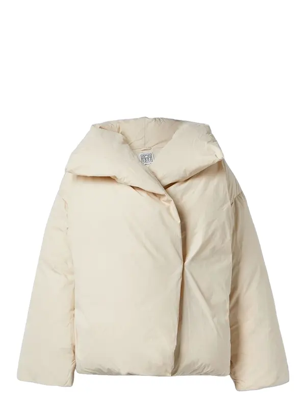 TOTEME Signature Cotton-blend Shell Down Jacket - Ivory