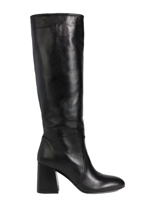 STUART WEITZMAN Glossed Leather Knee Boots - Black