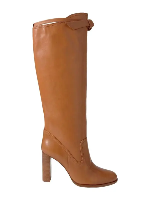 ALEXANDRE BIRMAN Clarita Saddlery Leather Knee Boots - Camel
