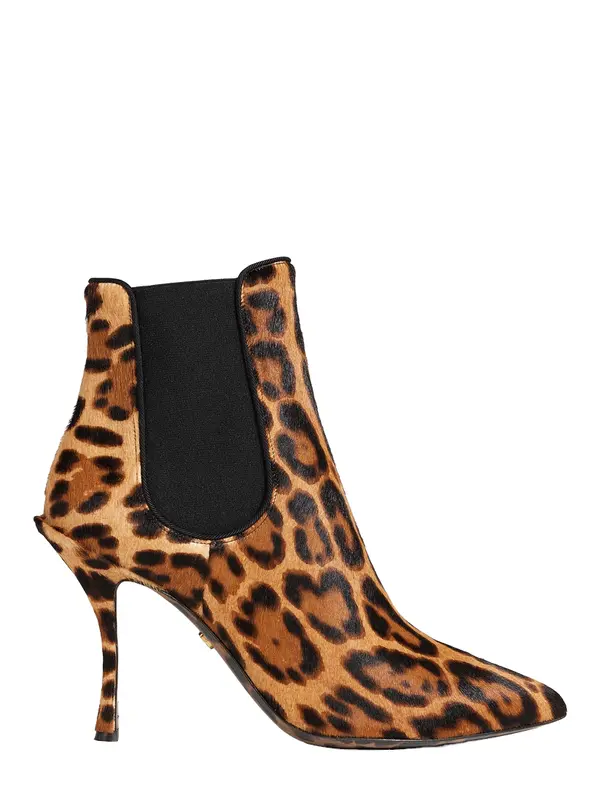 Dolce & Gabbana Leopard-print Calf Hair Ankle Boots - Animal Print