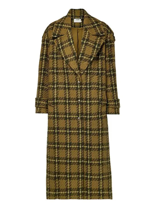 Zimmermann Checked Wool-tweed Coat - Army Green