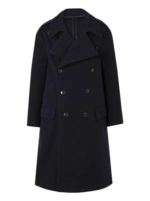 FORTELA Winston Double-breasted Wool-blend Coat - Midnight Blue