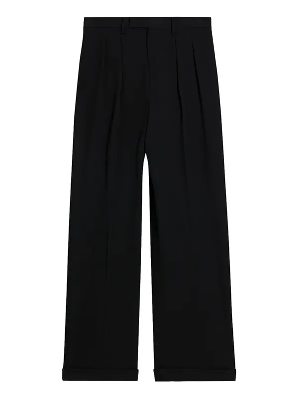 Dries Van Noten Pleated Wool-twill Trousers - Black