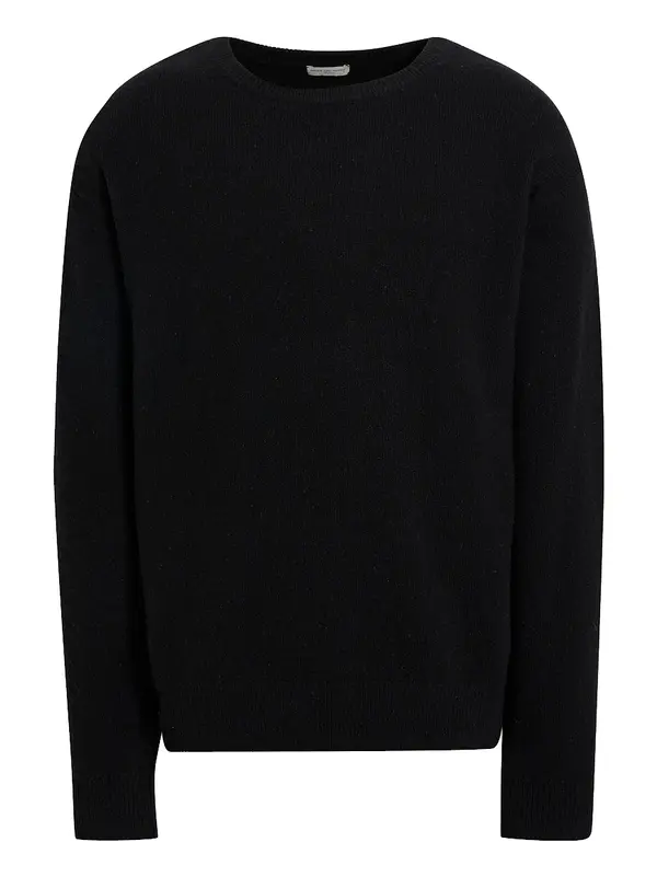 Dries Van Noten Brushed Wool And Cashmere-blend Sweater - Black