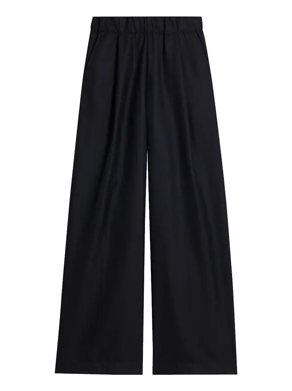 Dries Van Noten Wide-leg Herringbone Wool Pants - Midnight Blue