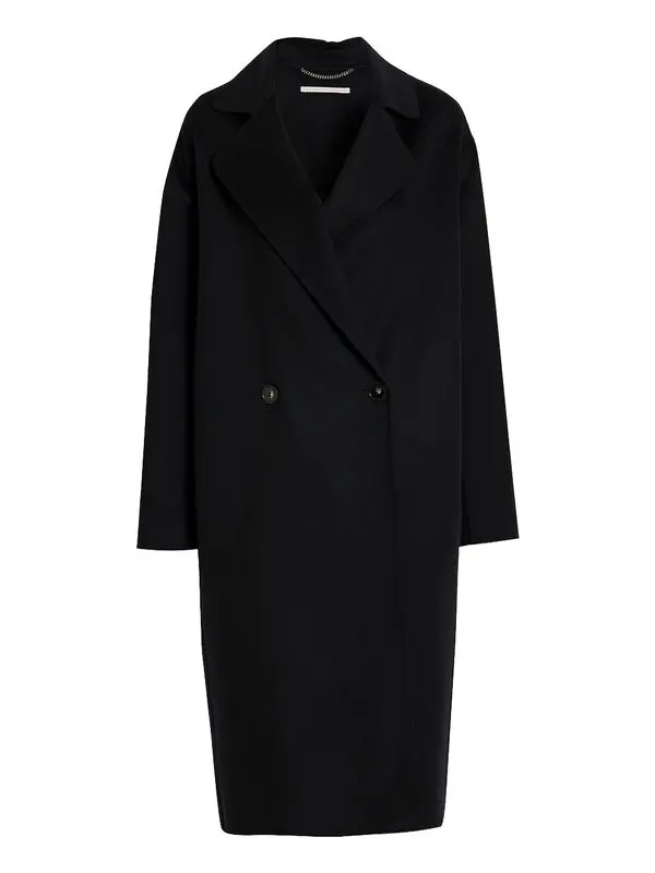 Stella McCartney Double-breasted Wool-felt Coat - Black