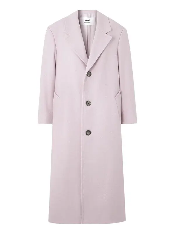 Ami Wool-blend Twill Coat - Baby Pink