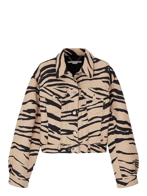 Stella McCartney Zebra-jacquard Trucker Jacket - Beige