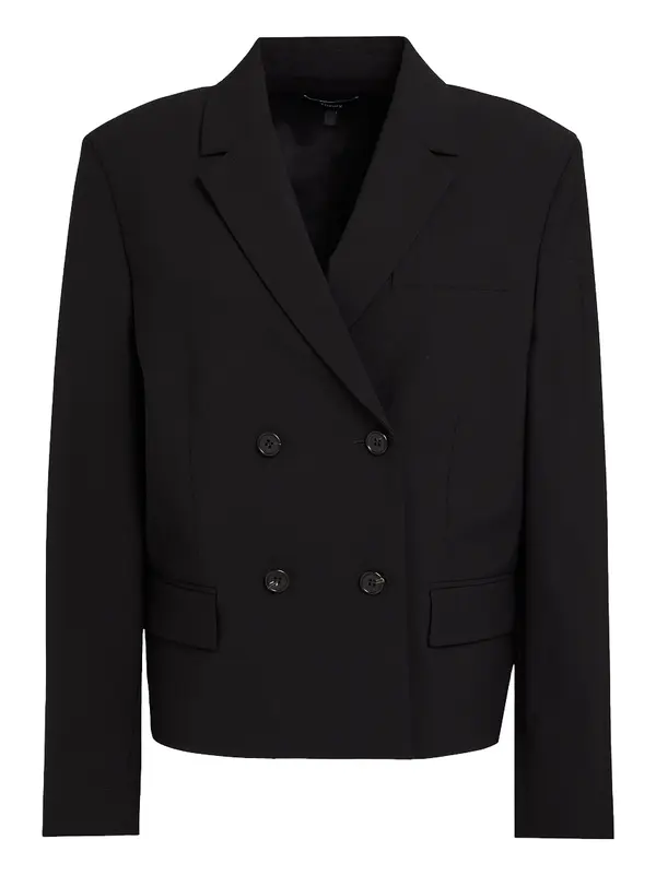 Theory Double-breasted Wool-blend Blazer - Black