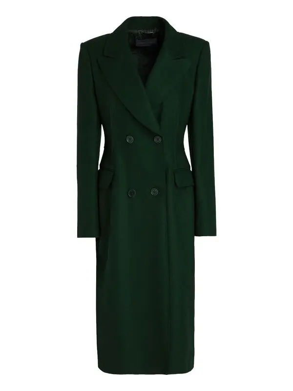 Alberta Ferretti Double-breasted Wool-blend Felt Coat - Forest Green