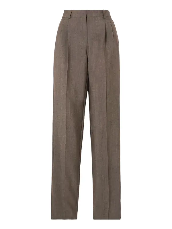 JOSEPH Turnchapel Wool-blend Straight-leg Pants - Taupe