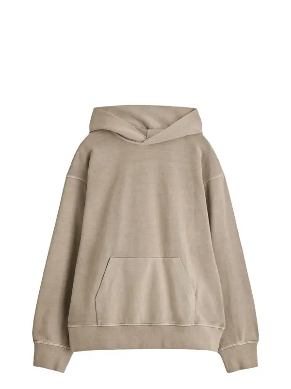 Cos Washed Cotton-jersey Hoodie - Beige