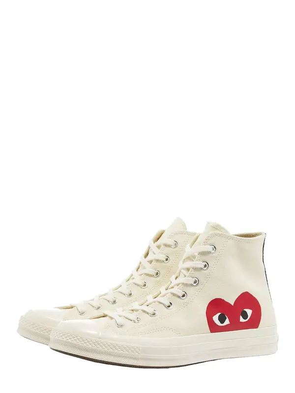 Play Comme Des Garcon X Converse Chuck Taylor 1970s Hi-top Sneakers - Beige