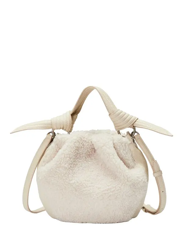 ORYANY Selena Faux Shearling Bucket Bag - Vanilla Cream
