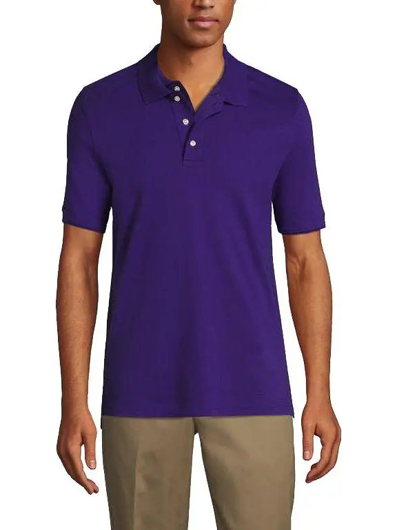 LANDS' END School Uniform Long Sleeve Interlock Polo Shirt - Deep Purple