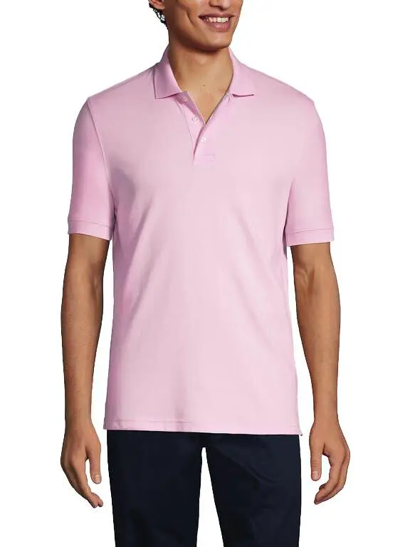 LANDS' END School Uniform Long Sleeve Interlock Polo Shirt - Ice Pink