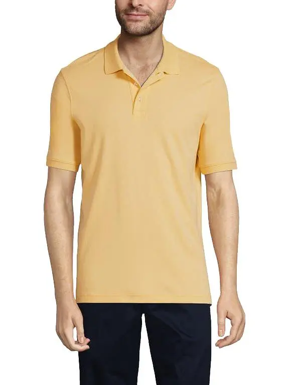 LANDS' END School Uniform Long Sleeve Interlock Polo Shirt - Maize