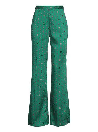 Sandro Flared Satin Pants - Green