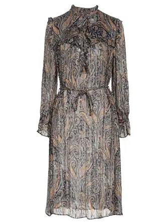Antik Batik Midi Flared Dress - Navy